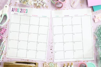 Free Printable 2 Page Blank Monthly Calendar 2023
