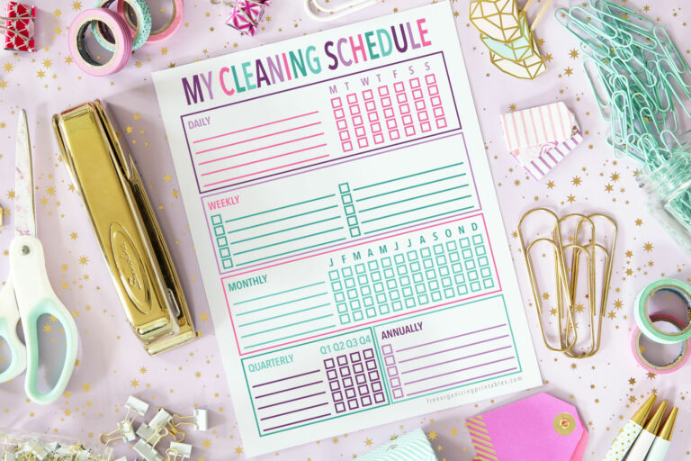 Free Printable House Cleaning Schedule & Cleaning Checklist