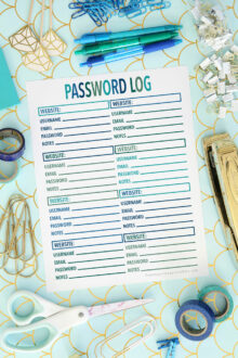 Free Printable Password Log | Free Organizing Printables