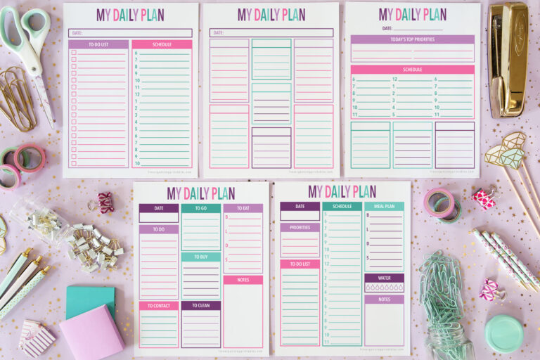 5+ Free Daily Planning Printable Pages