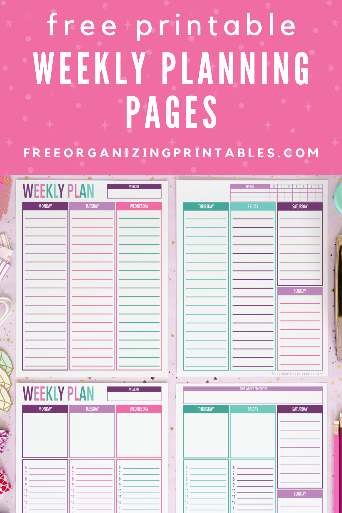 5+ Free Printable Weekly Planner Templates