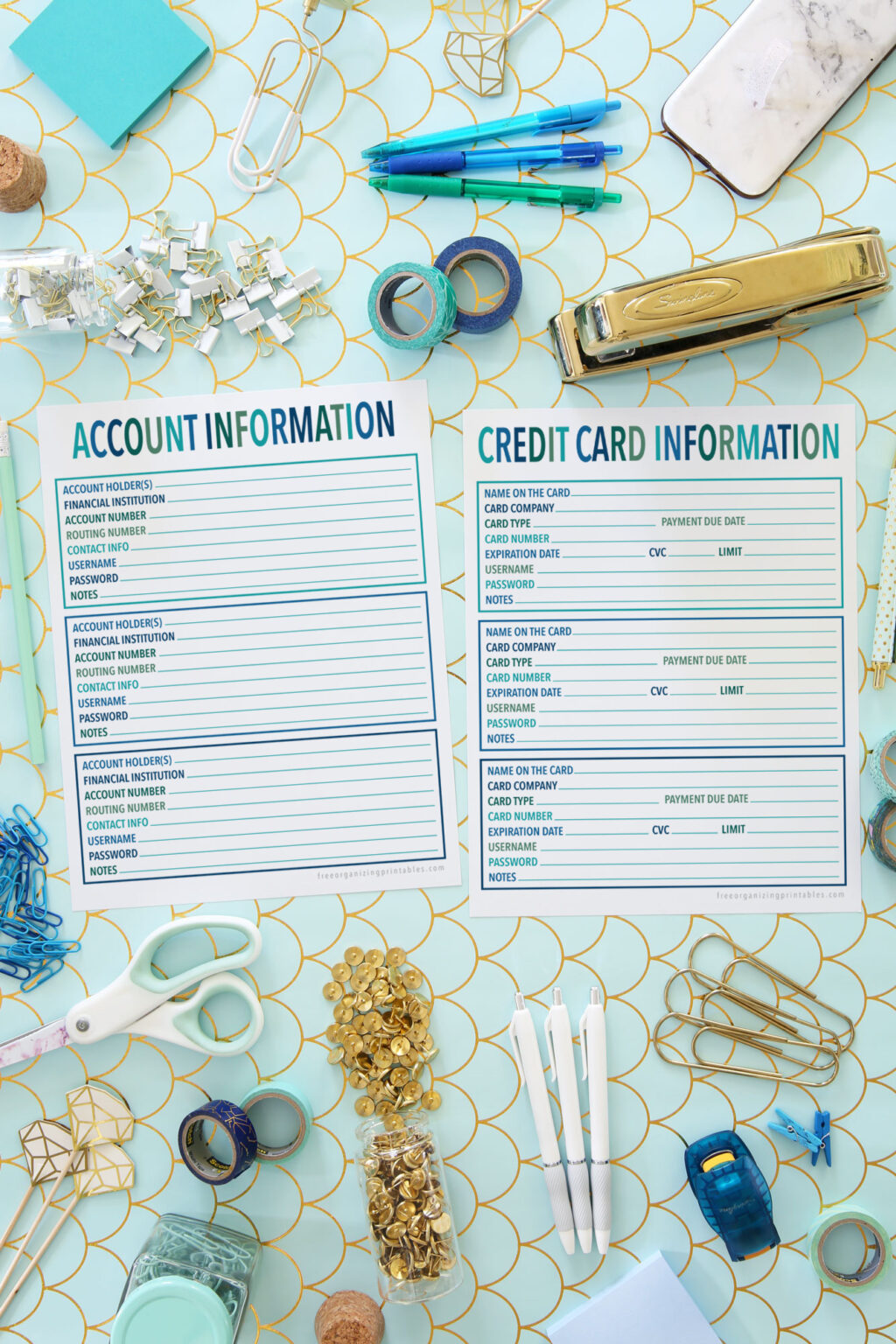 Account Information Sheet Printables | Free Organizing Printables