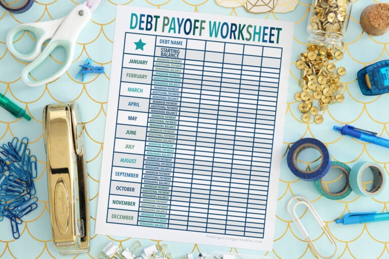 Free Printable Debt Payoff Planner | Free Organizing Printables