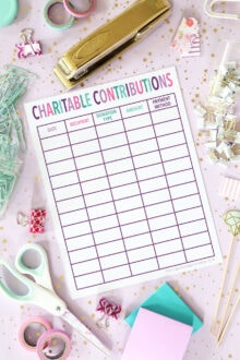 Charitable Contribution Tracker | Free Organizing Printables