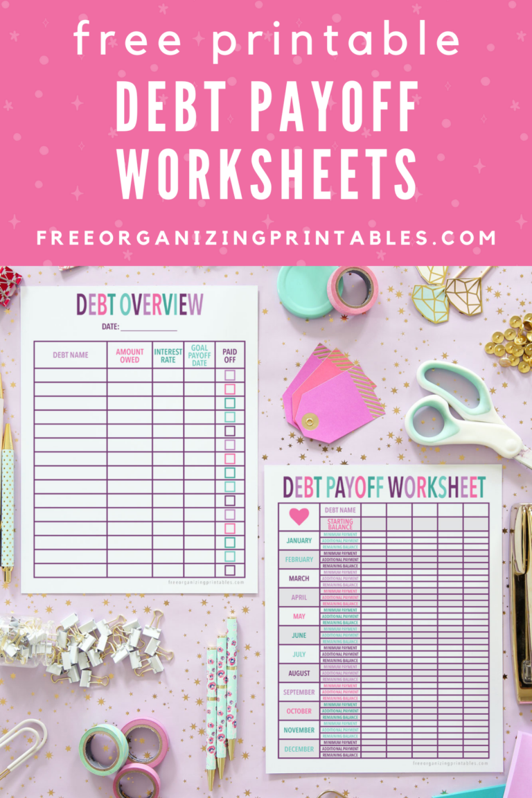 Free Printable Debt Payoff Planner | Free Organizing Printables
