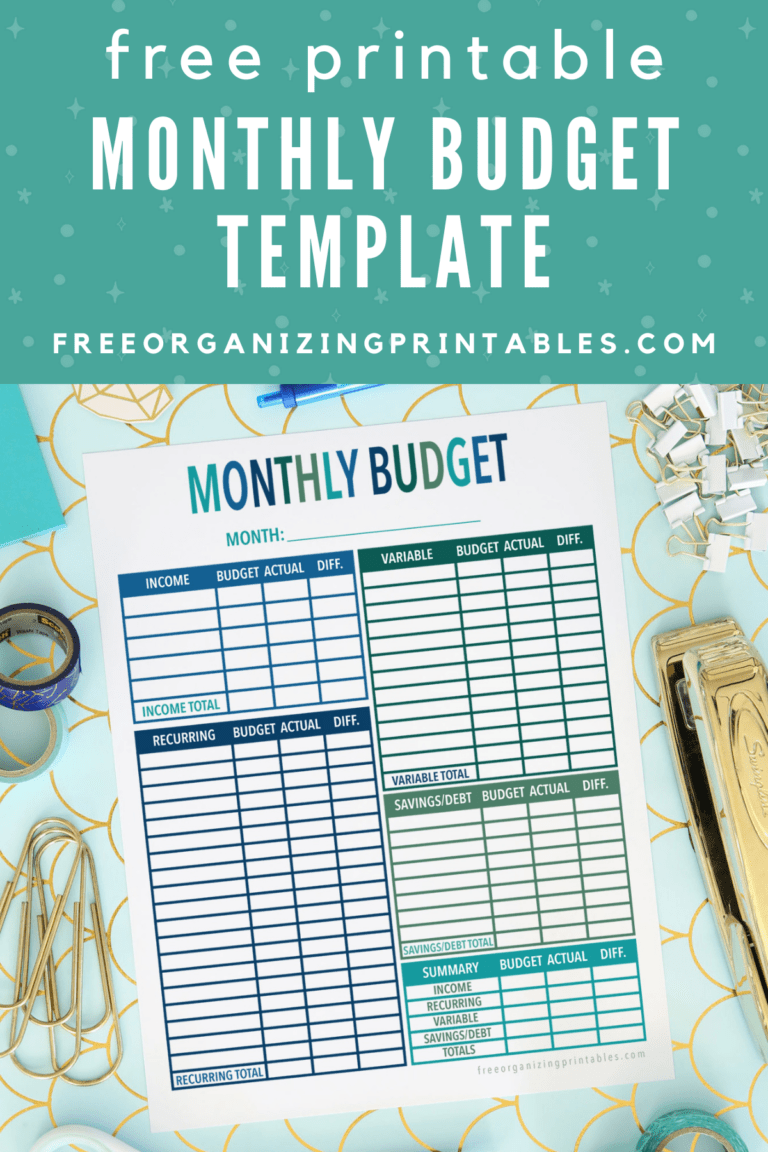Free Printable Budget Worksheet | Free Organizing Printables