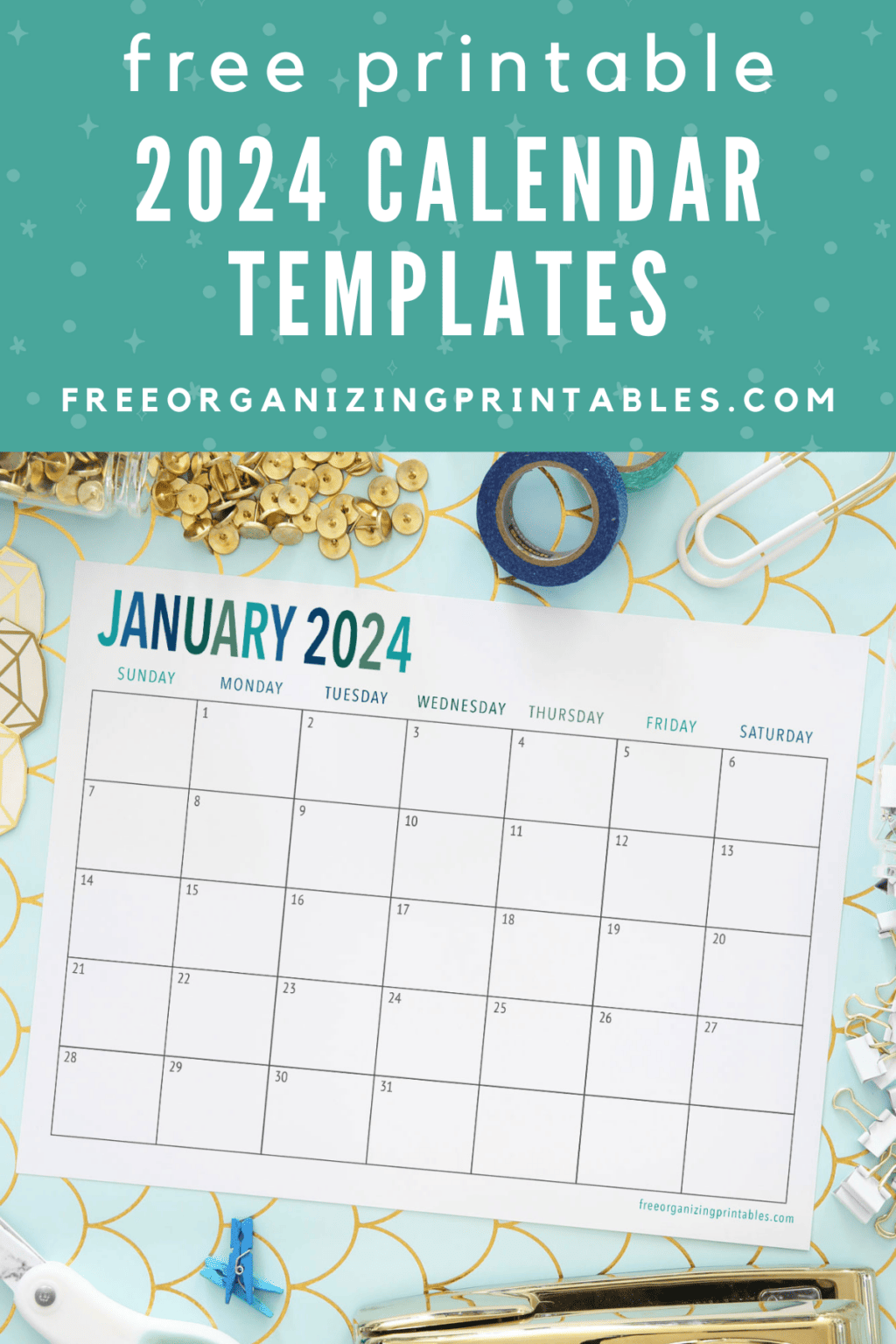 Free Printable Calendar 2024 | Free Organizing Printables